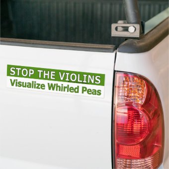 Visualize Whirled Peas Bumper Sticker | Zazzle