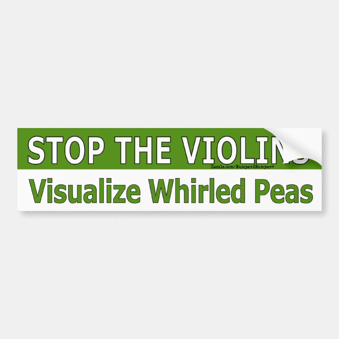 Visualize Whirled Peas Bumper Sticker | Zazzle