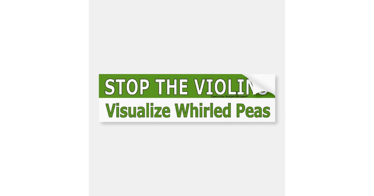 Visualize Whirled Peas Bumper Sticker | Zazzle