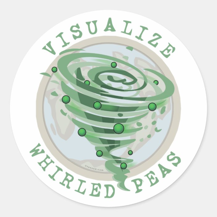 Visualize Whirled Peas Classic Round Sticker | Zazzle.com