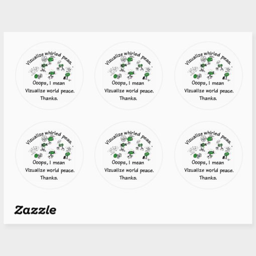 Visualize Whirled Peas Classic Round Sticker | Zazzle
