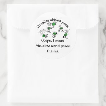 Visualize Whirled Peas Classic Round Sticker | Zazzle
