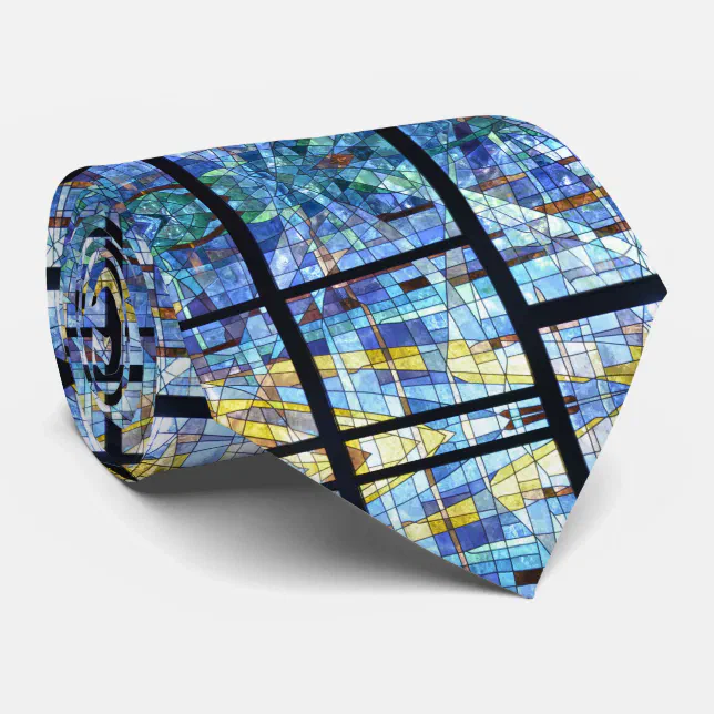 Vitralium Stained Glass Effect Abstract Neck Tie | Zazzle