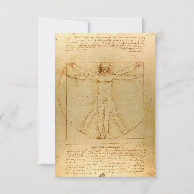 Vitruvian Man by Leonardo da Vinci Thank You Card | Zazzle