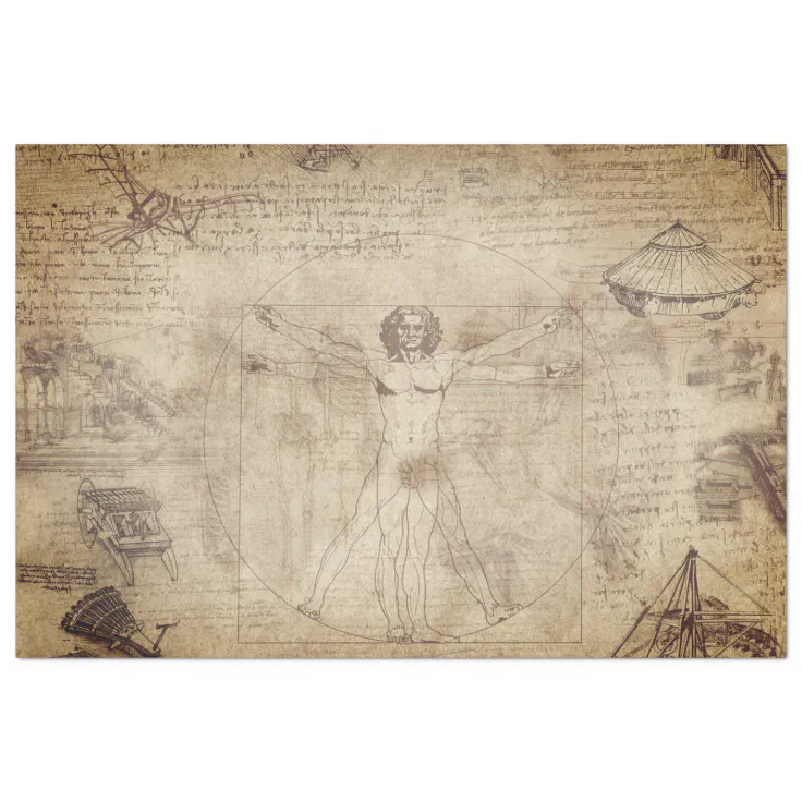 Vitruvian Man Furniture Decoupage Tissue Tissue Paper | Zazzle