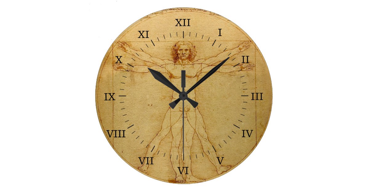 Vitruvian Man Large Clock | Zazzle.com