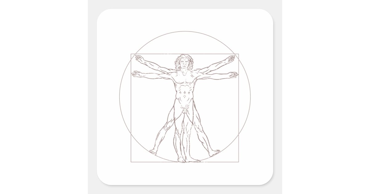 Vitruvian Man Square Sticker | Zazzle