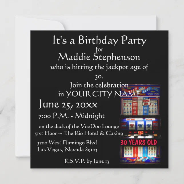 Viva Las Vegas Slot Machine Party Invitation | Zazzle