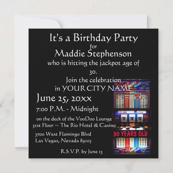 Viva Las Vegas Slot Machine Party Invitation | Zazzle