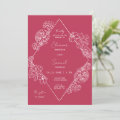 Viva Magenta Botanical Line Art Boho QR Code Photo Invitation | Zazzle