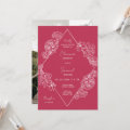 Viva Magenta Botanical Line Art Boho QR Code Photo Invitation | Zazzle