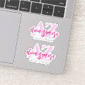 Viva Modern Magenta Script Name Logo Influencer Sticker | Zazzle