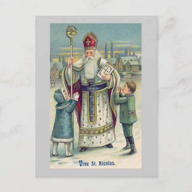 "Vive St. Nicolas" Vintage French Postcard | Zazzle