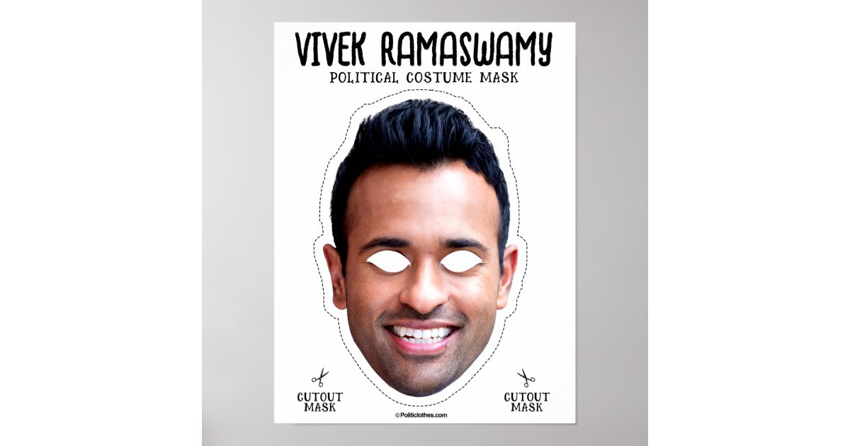 Vivek Ramaswamy Costume Mask Poster | Zazzle