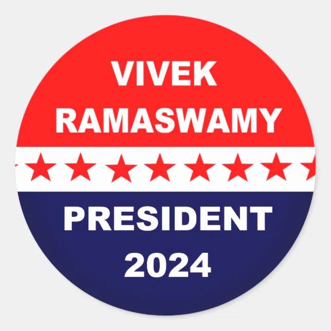 Vivek Ramaswamy President 2024 Classic Round Sticker | Zazzle