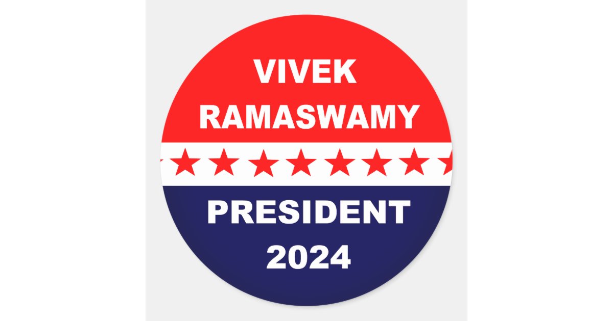 Vivek Ramaswamy President 2024 Classic Round Sticker | Zazzle