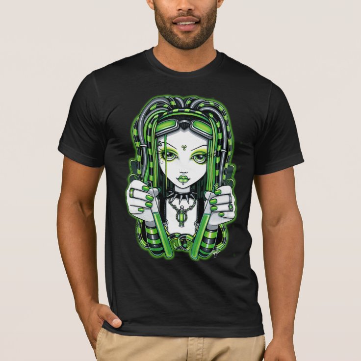 "Vivian" Cyber goth Dark Industrial Fairy Shirt | Zazzle