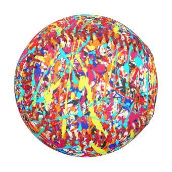 Vivid Paint Splatter Abstract Baseball | Zazzle