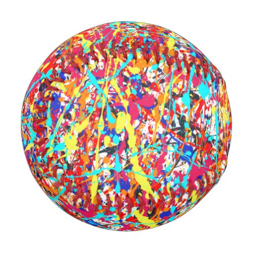 Vivid Paint Splatter Abstract Baseball | Zazzle