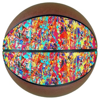 Vivid Paint Splatter Abstract Basketball | Zazzle