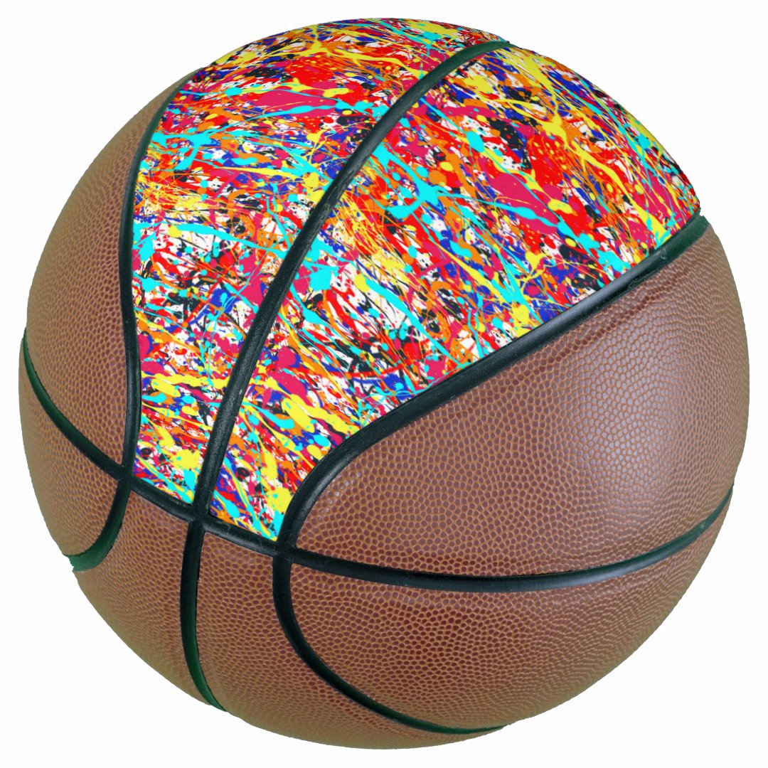 Vivid Paint Splatter Abstract Basketball | Zazzle