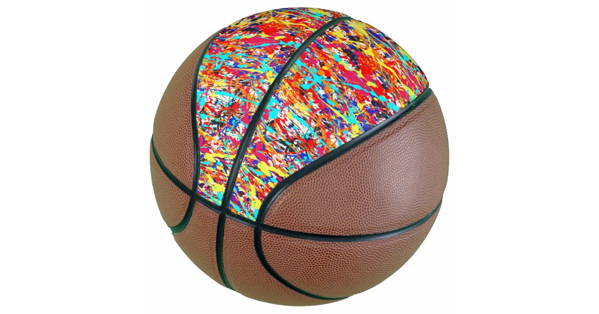 Vivid Paint Splatter Abstract Basketball | Zazzle