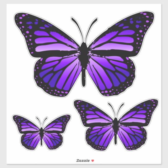 Vivid Purple Monarch Butterflies Sticker | Zazzle.com