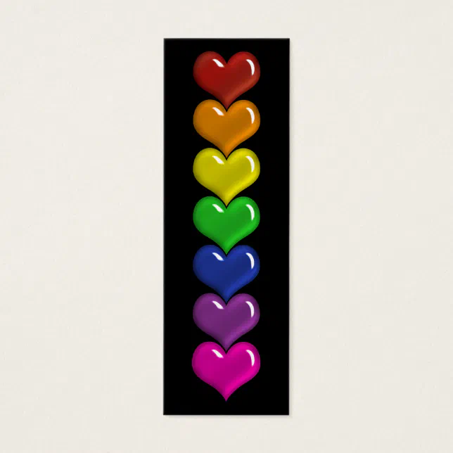 Vivid Rainbow Color Hearts Indestructible Bookmark | Zazzle