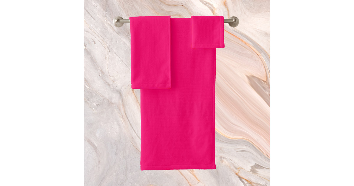 Vivid Raspberry Solid Color Bath Towel Set | Zazzle