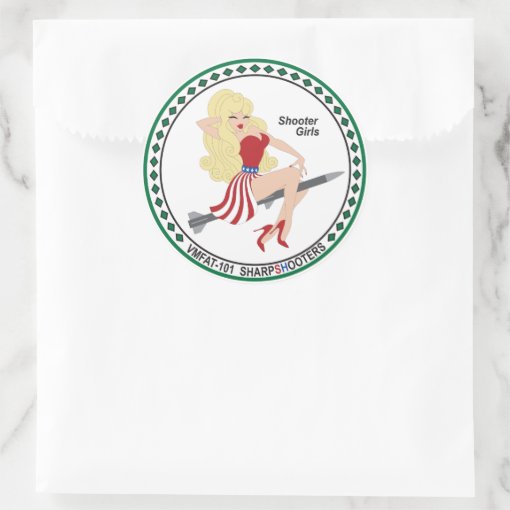 VMFAT-101 "Shooter Girls" Sticker - Kara | Zazzle
