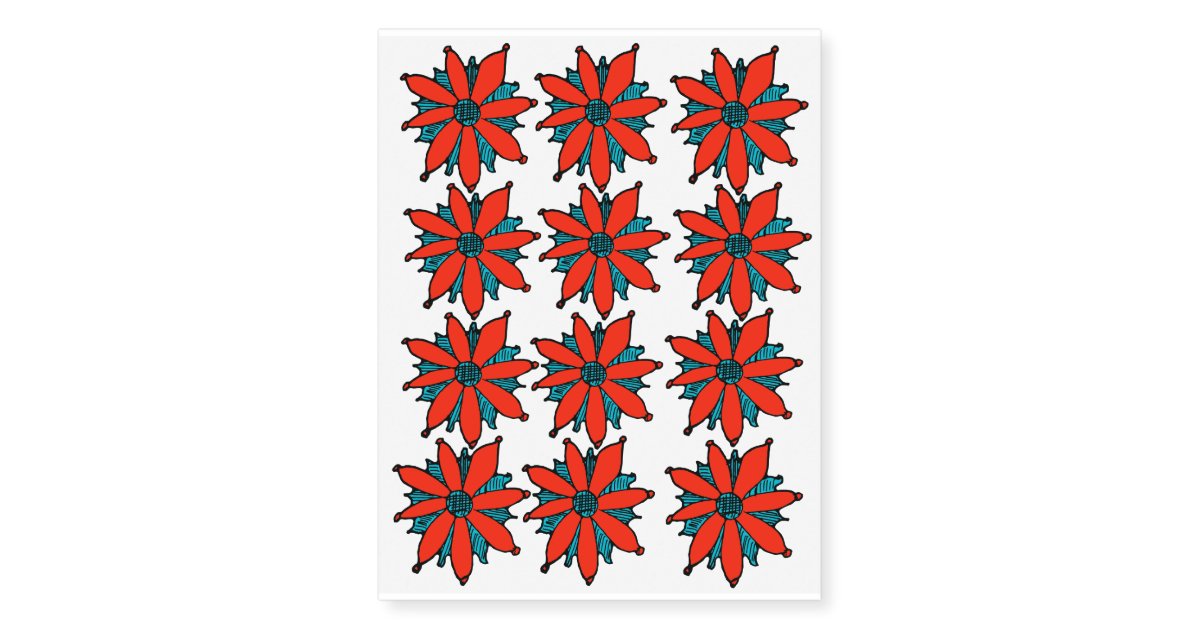 VOCA Off Grid Flower Logo Temporary Tattoos | Zazzle