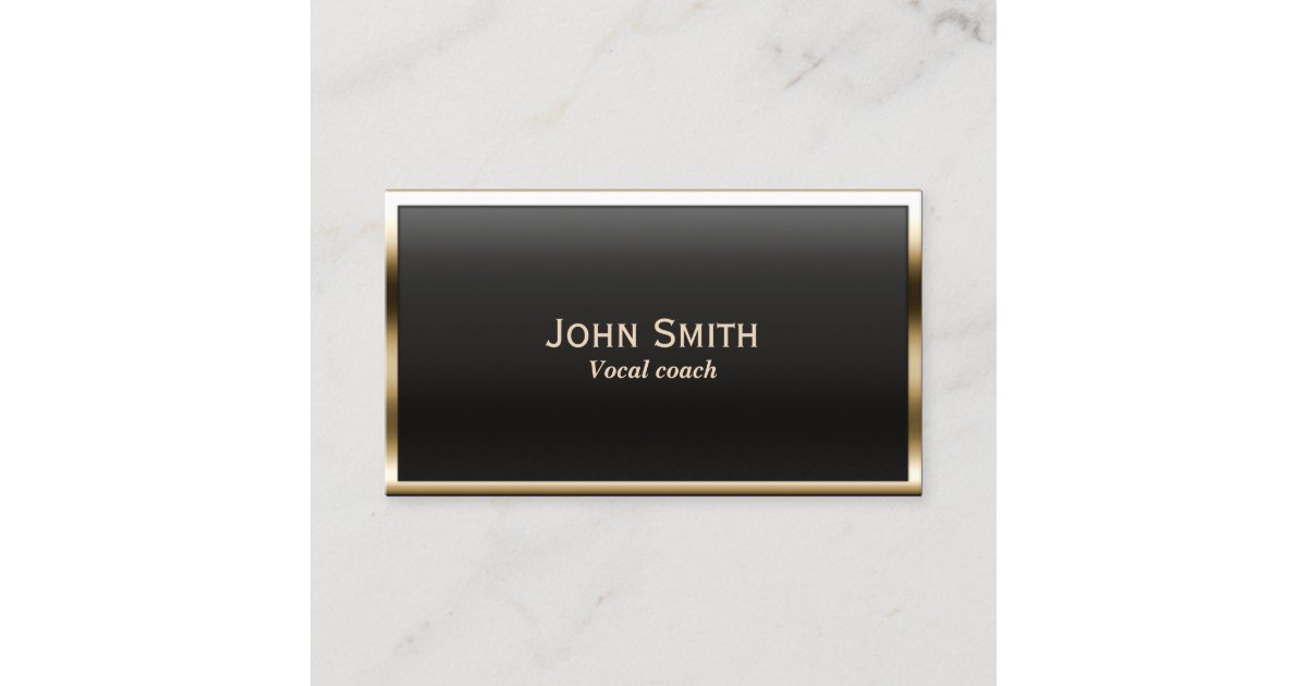 Vocal Coach Modern Gold Frame Musical Business Card | Zazzle
