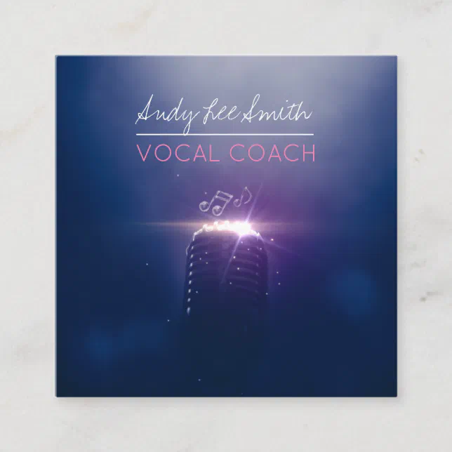 Vocal Coach Singer Square Business Card | Zazzle