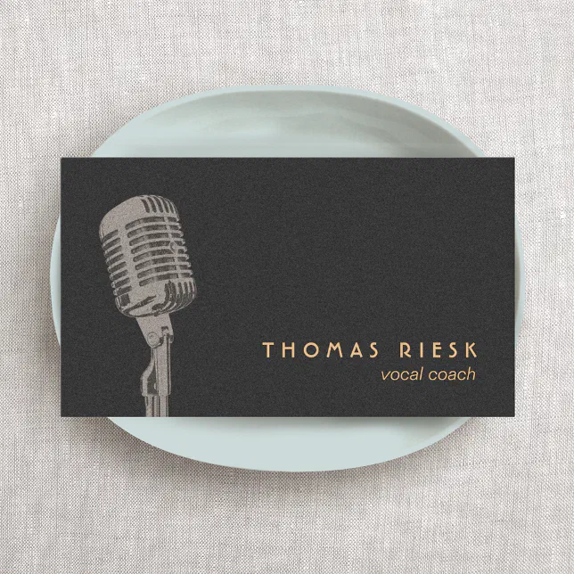 Vocal Coach Vocalist Singer Microphone Business Card | Zazzle