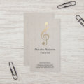 Vocalist Singer Musical Clef Logo Linen Music Business Card | Zazzle