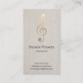 Vocalist Singer Musical Clef Logo Linen Music Business Card | Zazzle