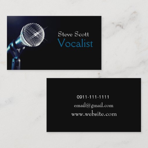 Vocalist, Singer, Solo, Performance Entertainment Business Card | Zazzle
