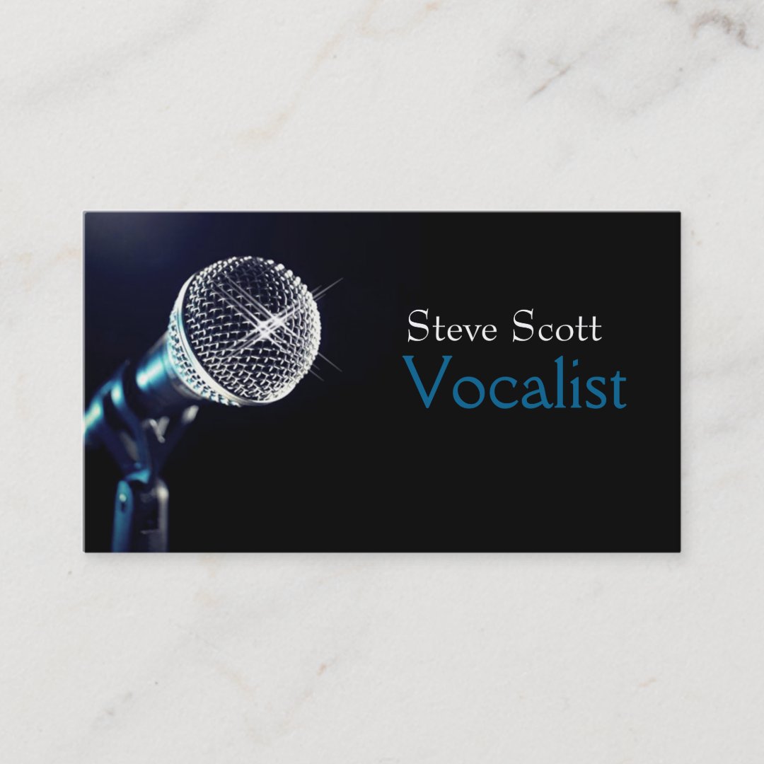 Vocalist, Singer, Solo, Performance Entertainment Business Card | Zazzle