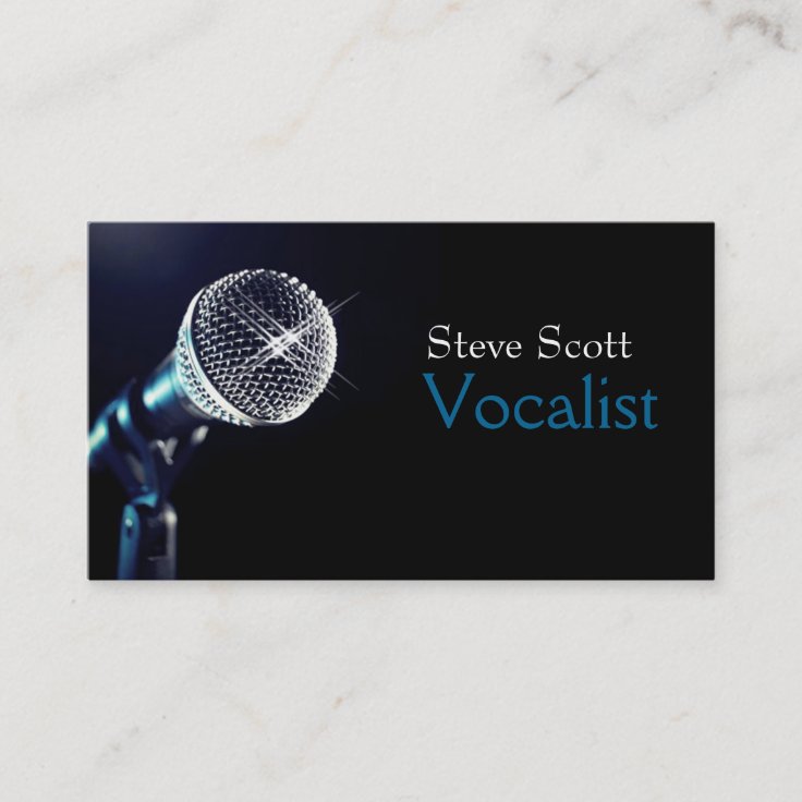 Vocalist, Singer, Solo, Performance Entertainment Business Card | Zazzle