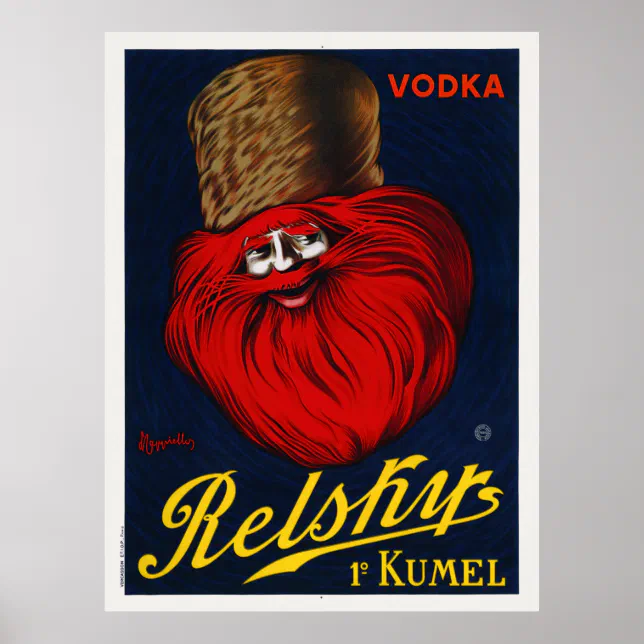 Vodka Relskys France 1911 Vintage Poster | Zazzle