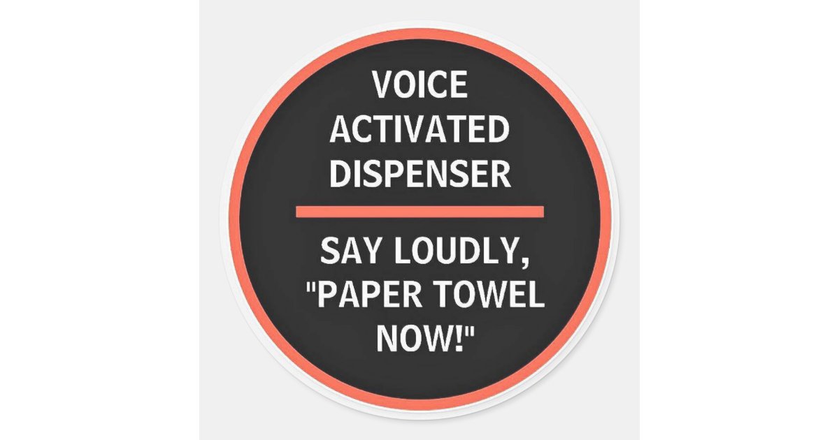 Voice Activated Paper Towel Sticker Prank | Zazzle