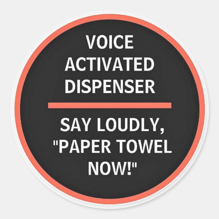 Voice Activated Paper Towel Sticker Prank | Zazzle.com