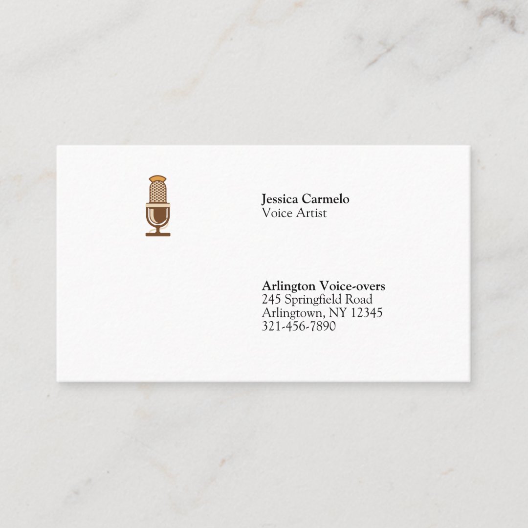 Voice Artist Minimal Business Card | Zazzle