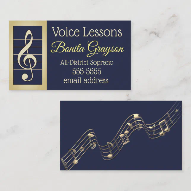 Voice Lessons Business Card | Zazzle