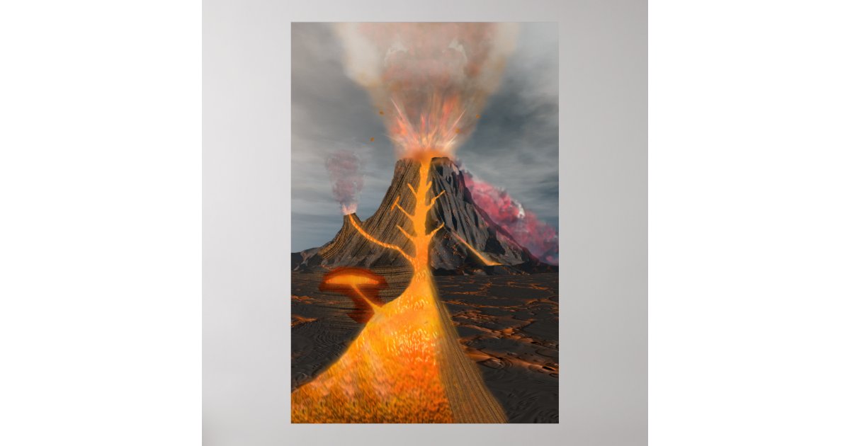 Volcano cross section poster | Zazzle