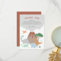 Volcano Dinosaur Boy Birthday Thank You Card | Zazzle