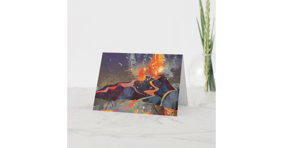 Volcano Greeting Card | Zazzle
