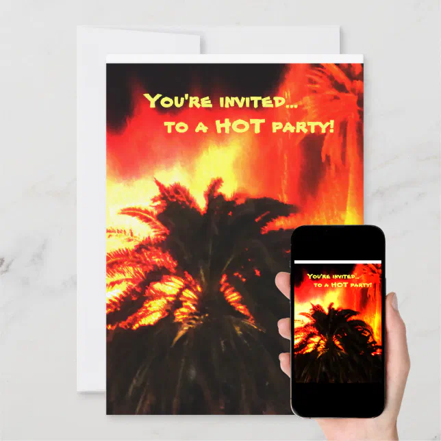 Volcano Hot Party Invitations | Zazzle