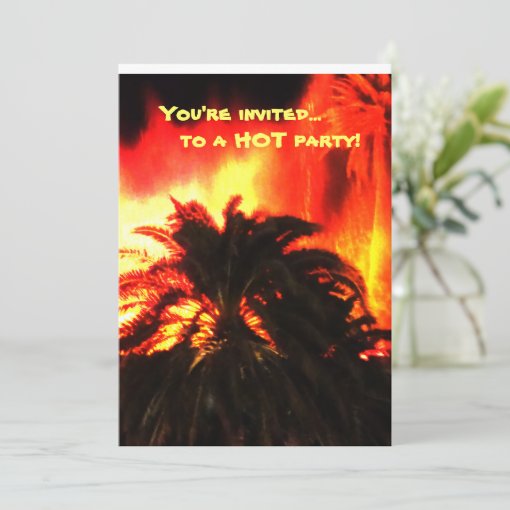 Volcano Hot Party Invitations | Zazzle