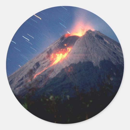 Volcano Natural Wonder Classic Round Sticker | Zazzle.com